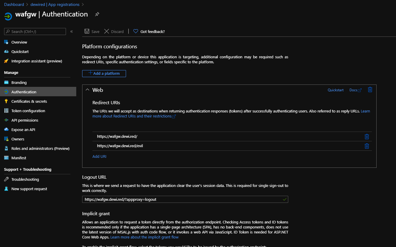 Updated screenshots: Experimental testing: Azure AD Application Proxy ...