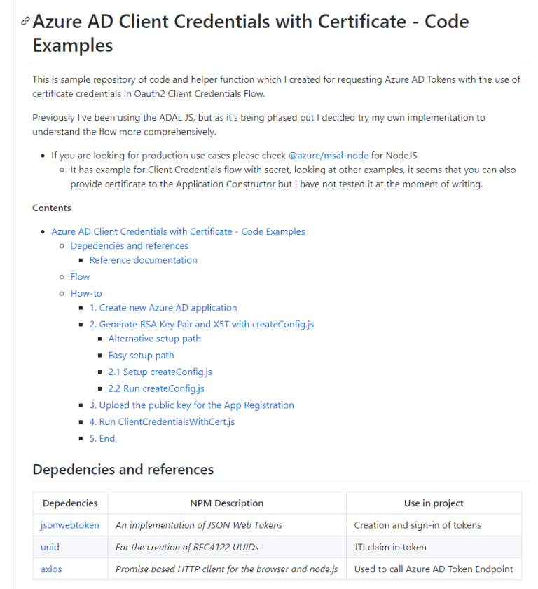 Node.js GitHub Repo: Azure AD Client Credentials With Certificate – SecureCloudBlog