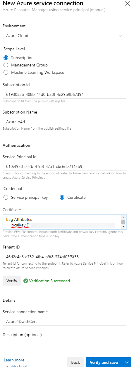 Azure DevOps – use certificate for Azure Service Connection SPN – SecureCloudBlog