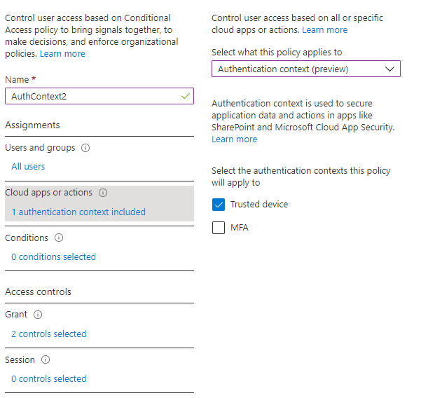 Deep Diver – Azure AD Conditional Access authentication context setup for custom apps and MS ...